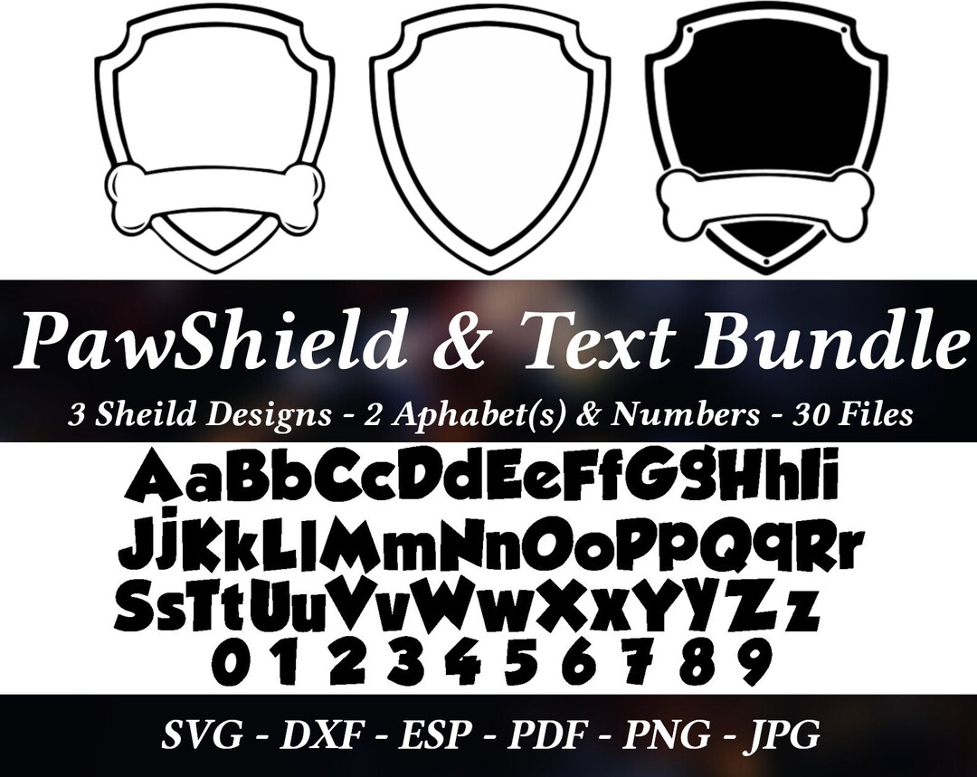 Paw Shield SVG Patrol Shield Print Shield Vector Svg, Dxf, Esp, Pdf ...