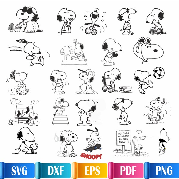 Snoopy Svg - Etsy
