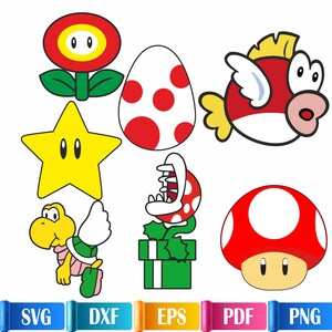 Mario Svg, Super Mario Svg, Clipart Bundle, Mario Svg Cut Files for ...