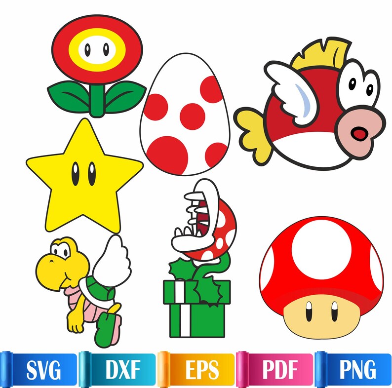 Mario Svg, Super Mario Svg, Clipart Bundle, Mario Svg Cut Files for ...