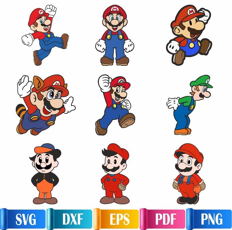 Mario Svg, Super Mario Svg, Clipart Bundle, Mario Svg Cut Files for ...