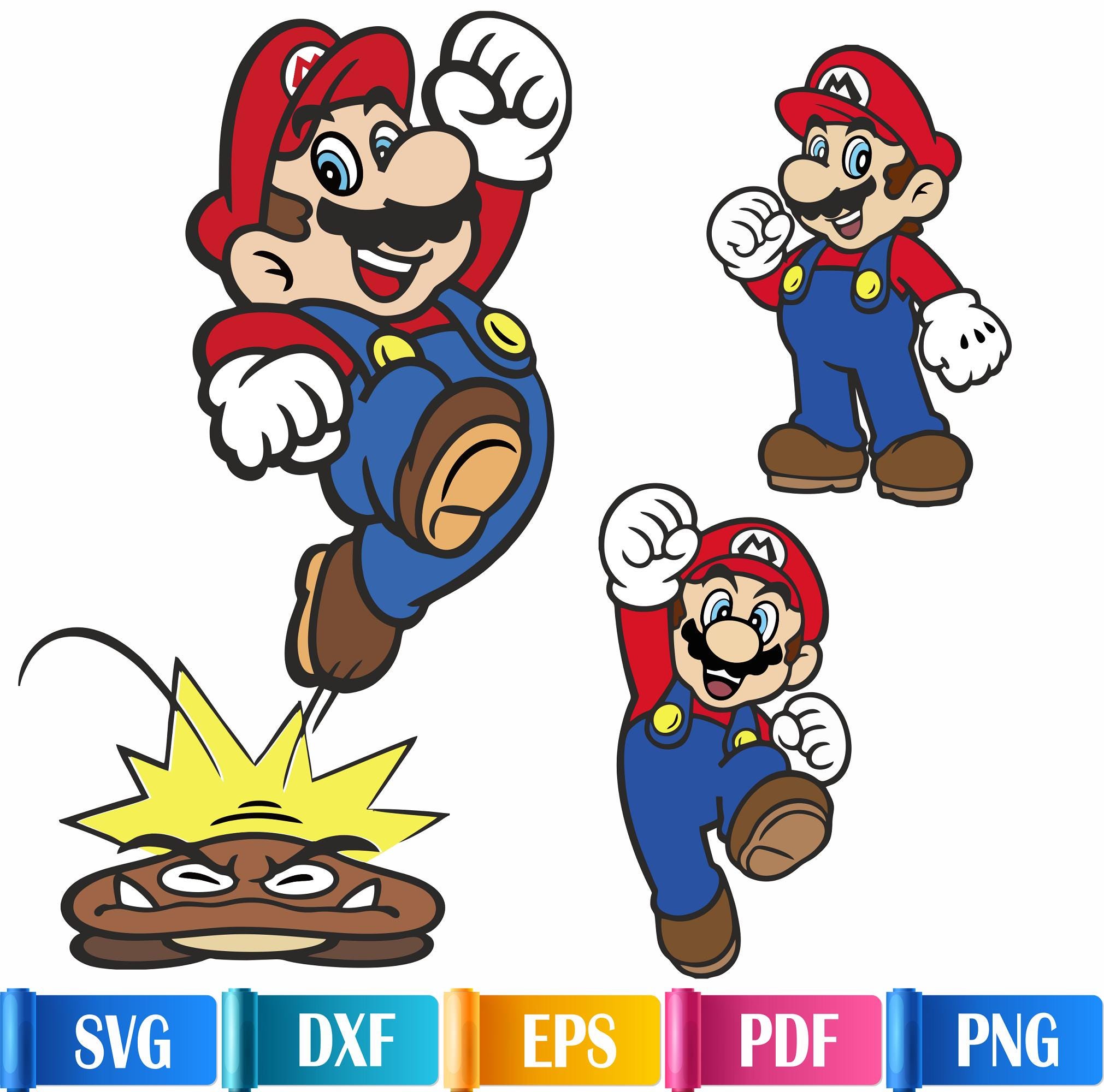 Mario Svg, Super Mario Svg, Clipart Bundle, Mario Svg Cut Files for ...