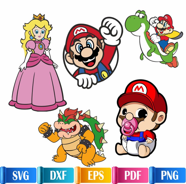 Mario Svg, Super Mario Svg, Clipart Bundle, Mario Svg Cut Files for ...
