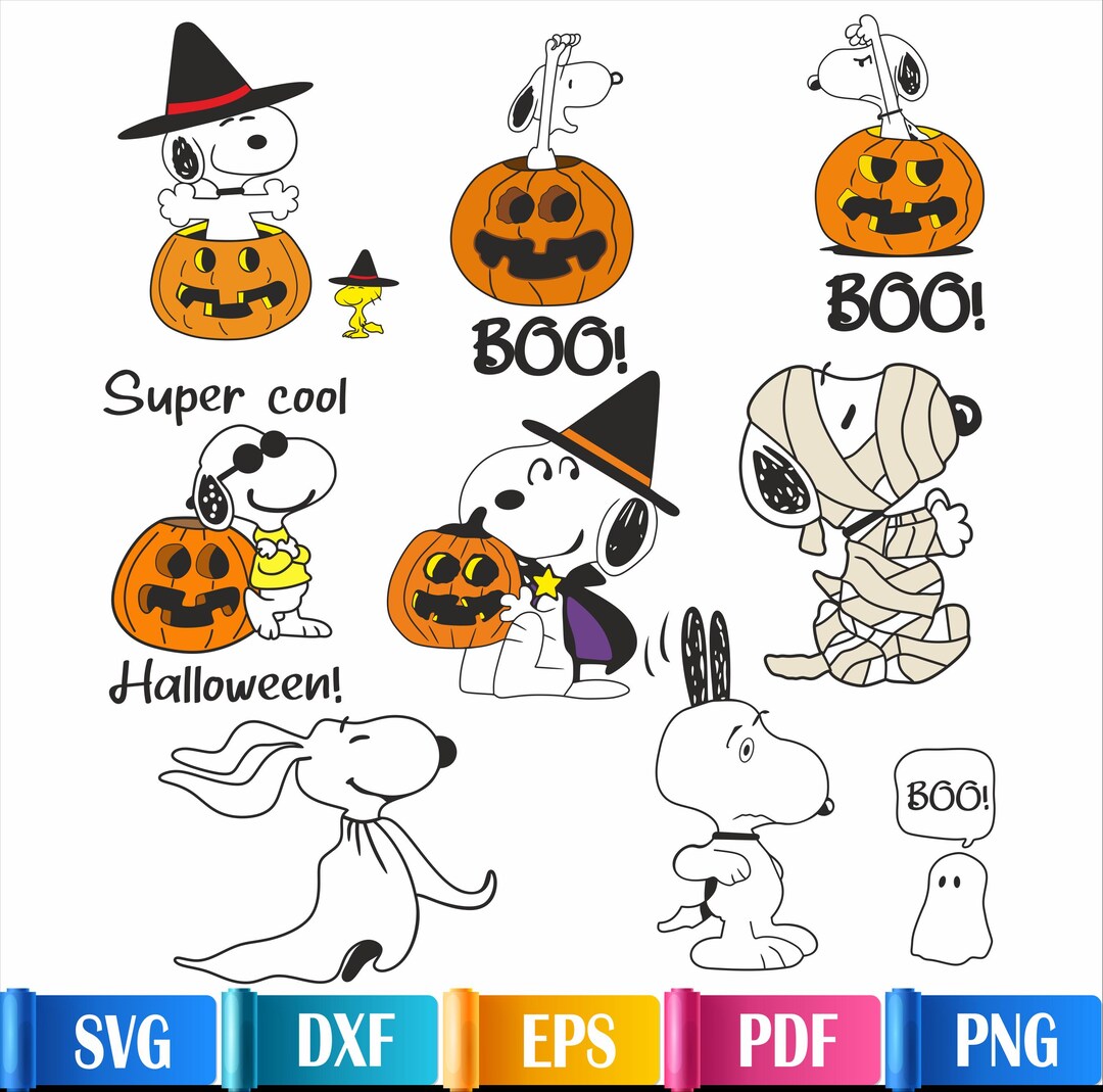 Snoopy Svg Pack, Snoopy Pumpkin Svg, Snoopy Halloween Svg, Ghost Snoopy ...