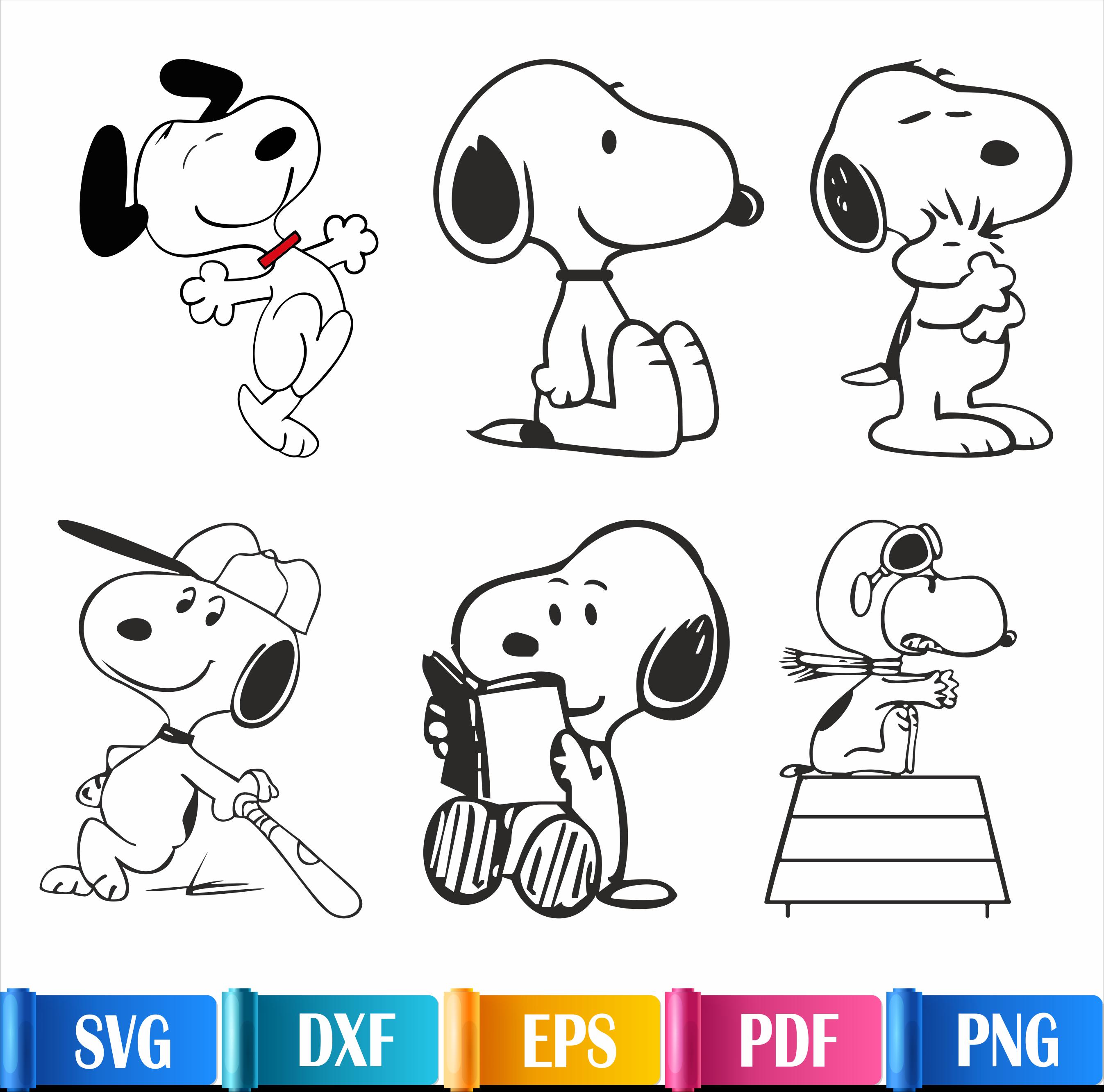 Snoopy Svg Pack, Snoopy Svg, Snoopy Clipart, Charlie Brown Svg, Digital ...