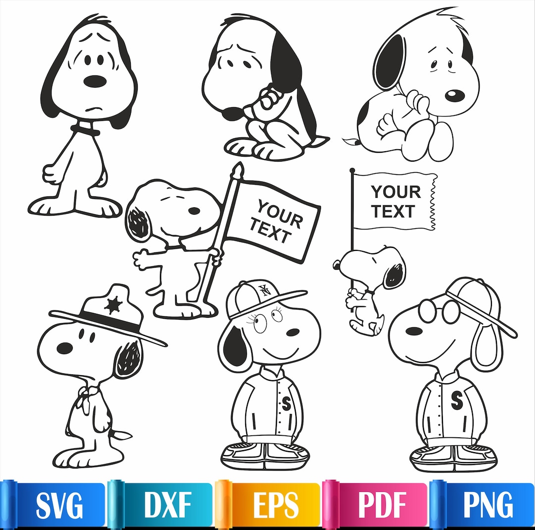 Snoopy Svg, Snoopy Svg Pack, Snoopy Clipart, Charlie Brown Svg, Digital ...