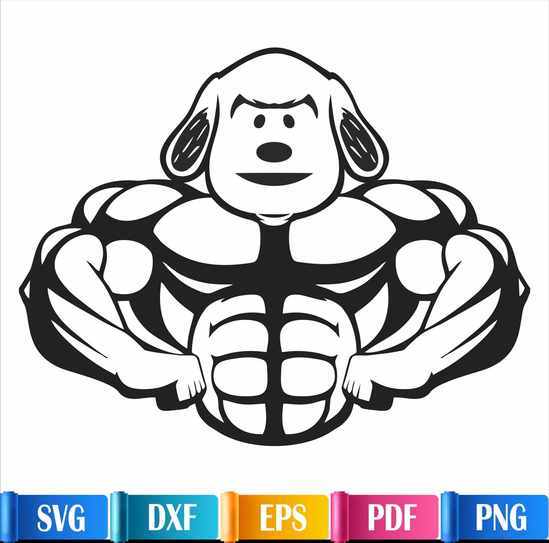 Bodybuilder Snoopy, Snoopy Svg, Snoopy Clipart, Charlie Brown Svg ...