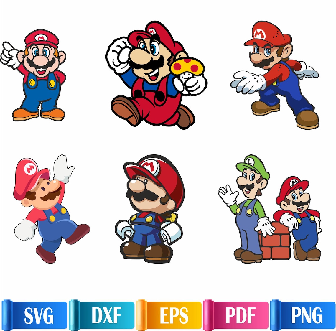 Mario Svg, Super Mario Svg, Clipart Bundle, Mario Svg Cut Files for ...