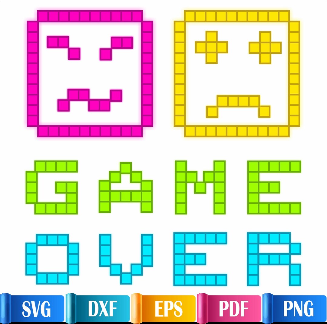 Game Over Pixels Svg, Game Over Svg, Video Game Svg, Video Game Clipart ...