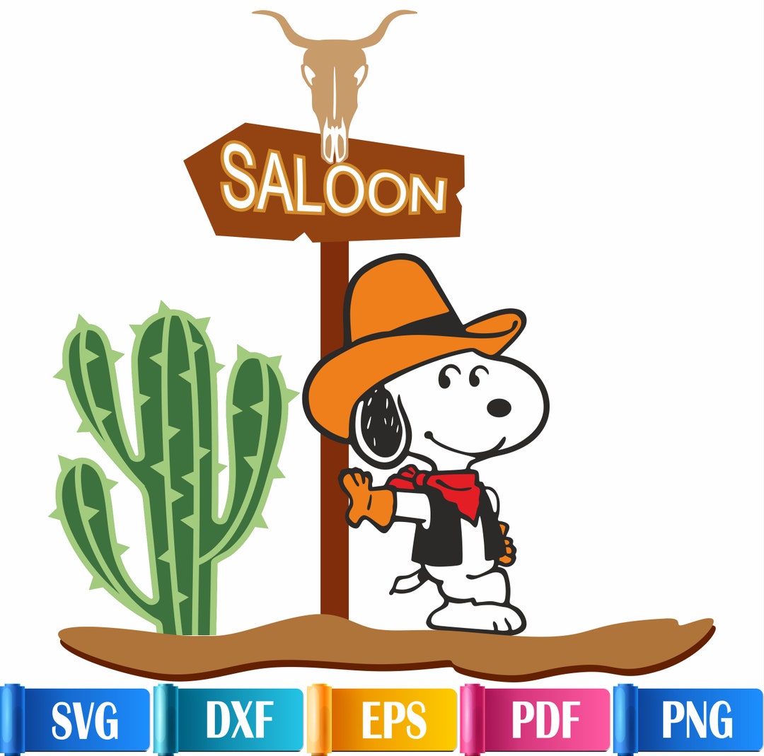 Snoopy Svg, Snoopy Clipart, Cowboy Snoopy Svg, Digital Download ...