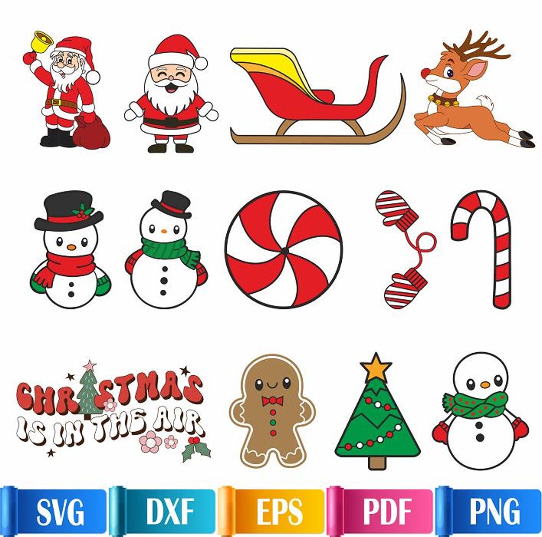 Merry Chrıstmas Svg Bundle, Christmas Svg, Christmas Clipart, Christmas ...