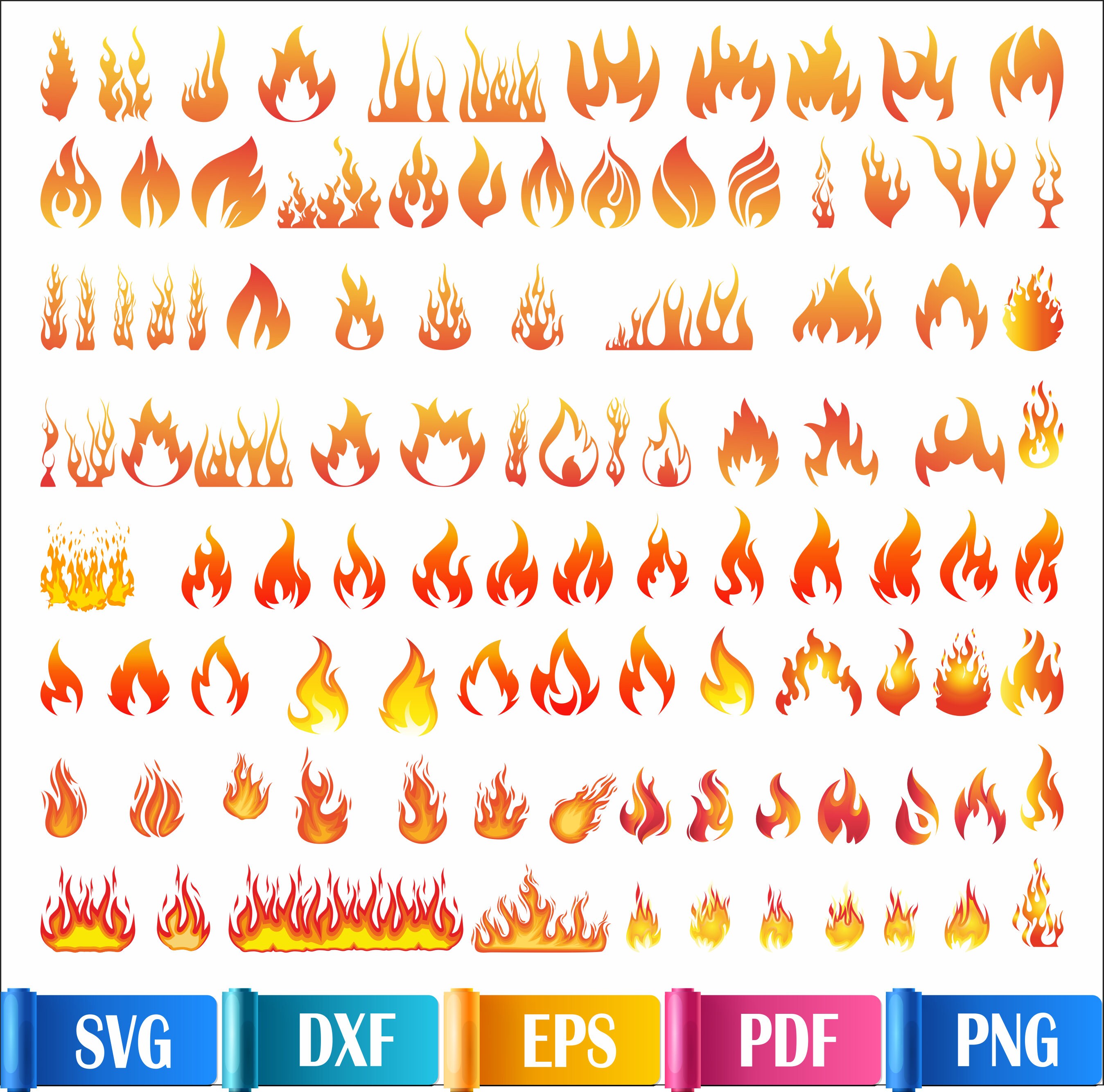 Fire Svg, Fire SVG Pack, Fire Clip Art, Fire Svg Files, Fire Flames Svg ...