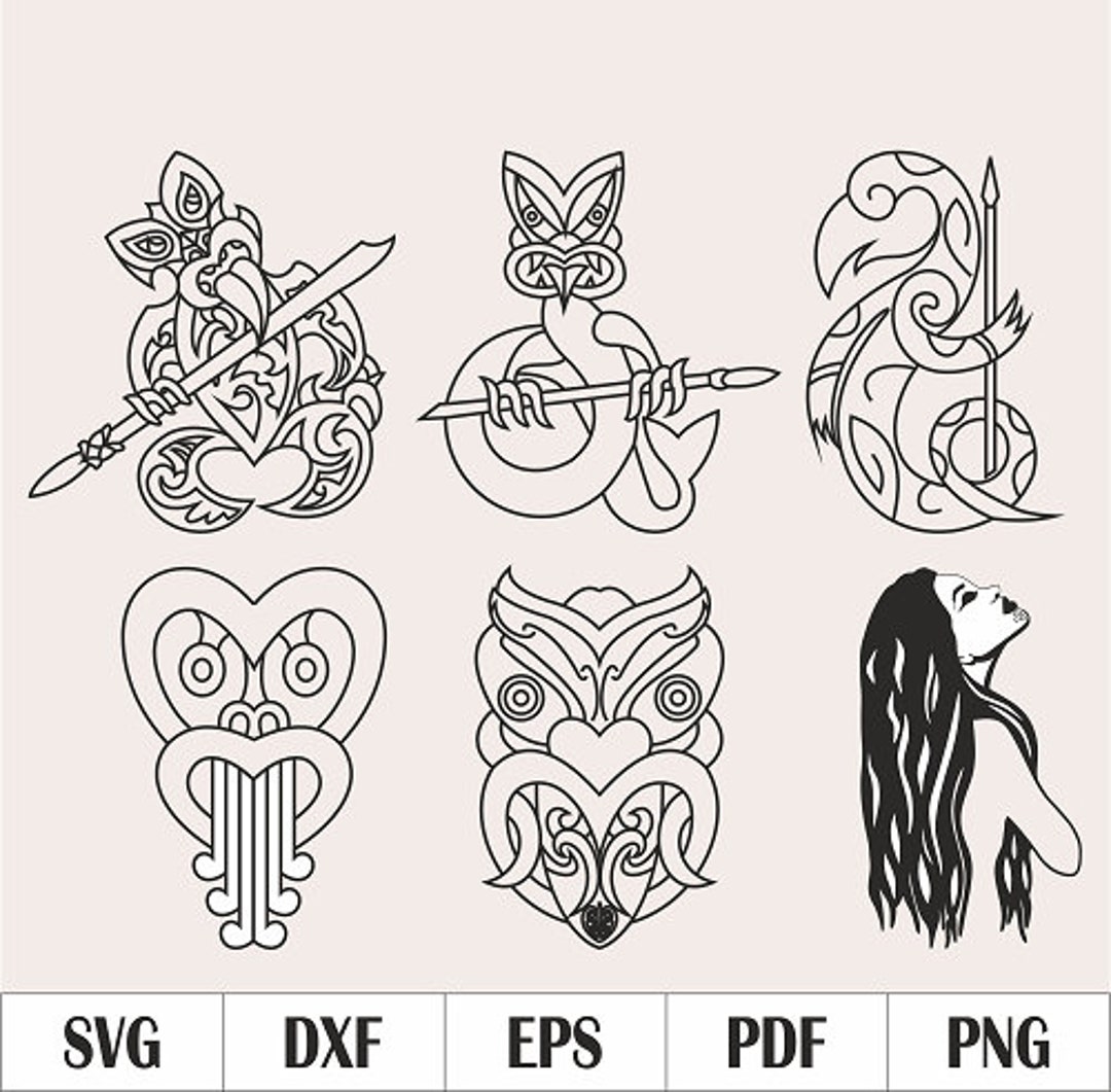 Taniwha Svg Bundle, Maori Taniwha Design, Maori Art, Tiki, Kiwiana, Maori Legend,digital Vector ...