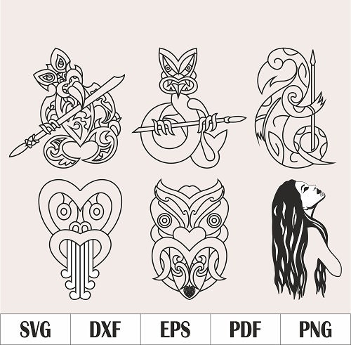 Taniwha Svg Bundle, Maori Taniwha Design, Maori Art, Tiki, Kiwiana ...
