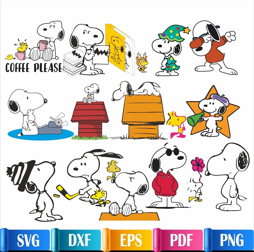 Snoopy Svg Pack, Snoopy Svg, Snoopy Clipart, Charlie Brown Svg, Descarga digital, Descarga ...