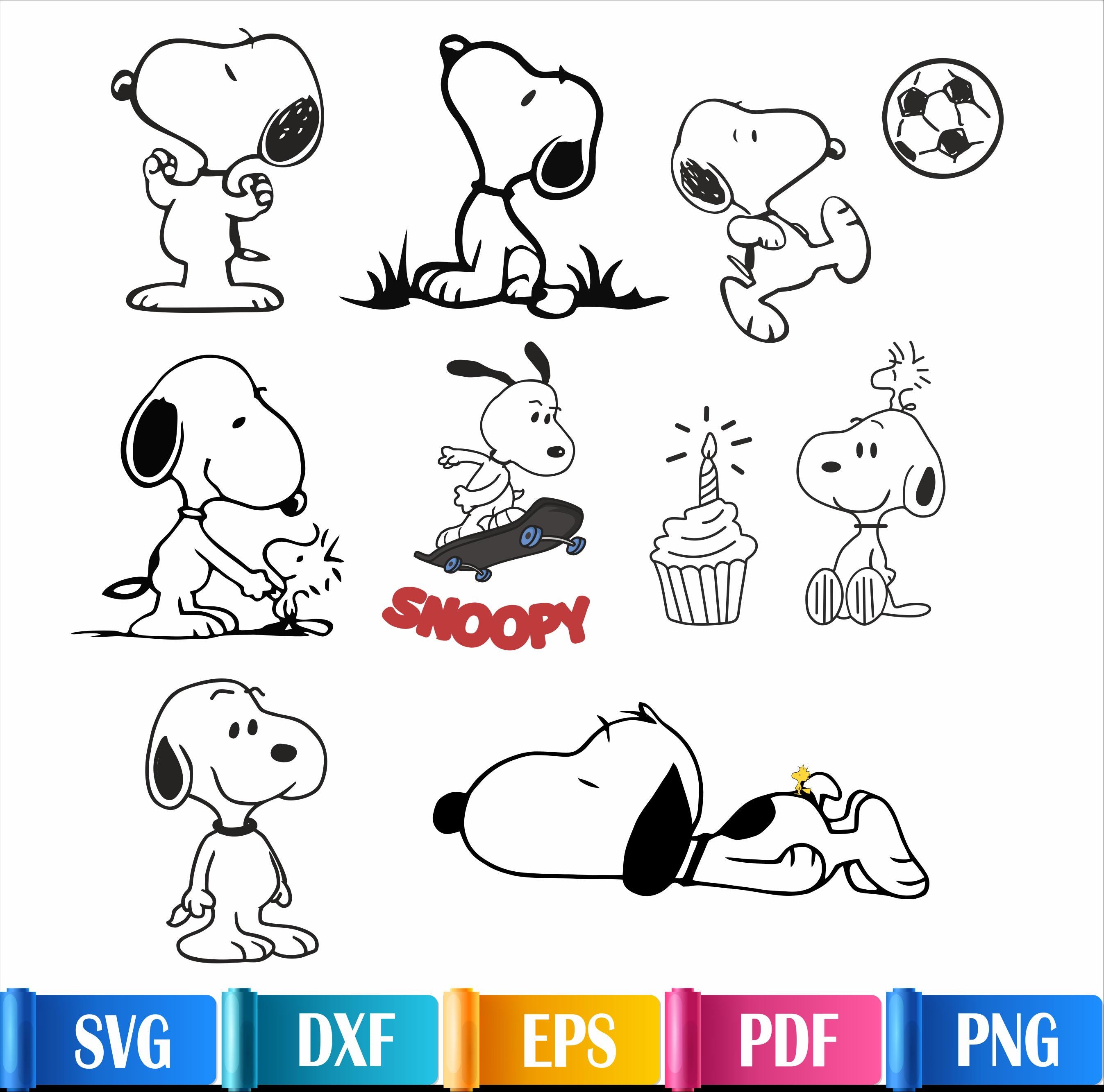 Snoopy Svg Pack, Snoopy Svg, Snoopy Clipart, Charlie Brown Svg, Digital ...