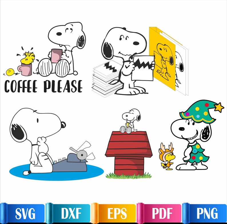 Snoopy Svg, Snoopy Clipart, Snoopy Svg Pack, Charlie Brown Svg, Digital ...