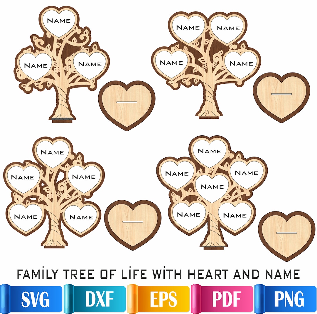 Family Tree Svg, Tree of Life , Family Tree Branch, Heart Family Tree ...