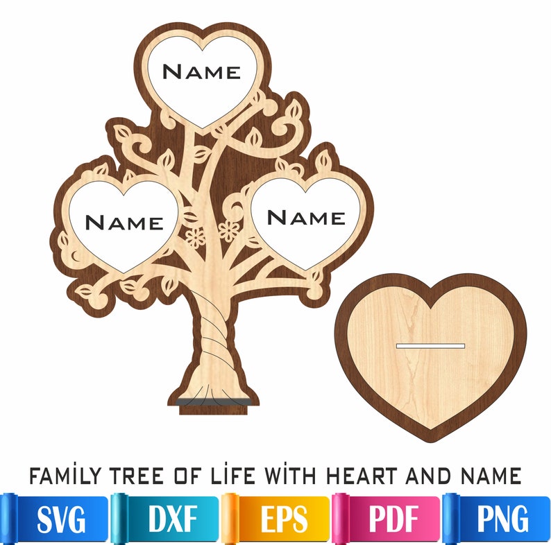Family Tree Svg, Tree of Life , Family Tree Branch, Heart Family Tree ...