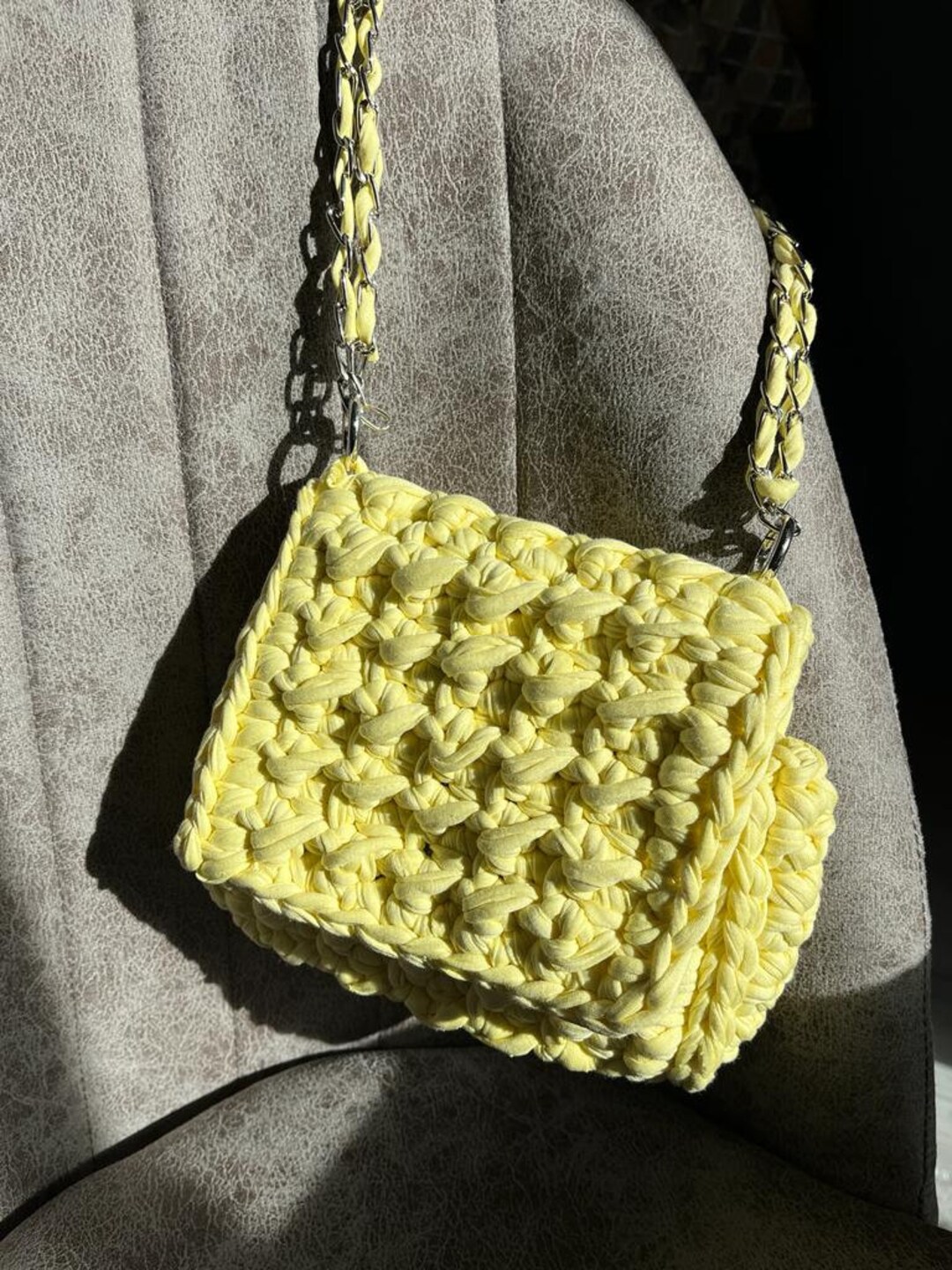 Cotton Ribbon Yarn Purse,luxury Shoulder Bag,crochet Capri Pouch,luxury ...