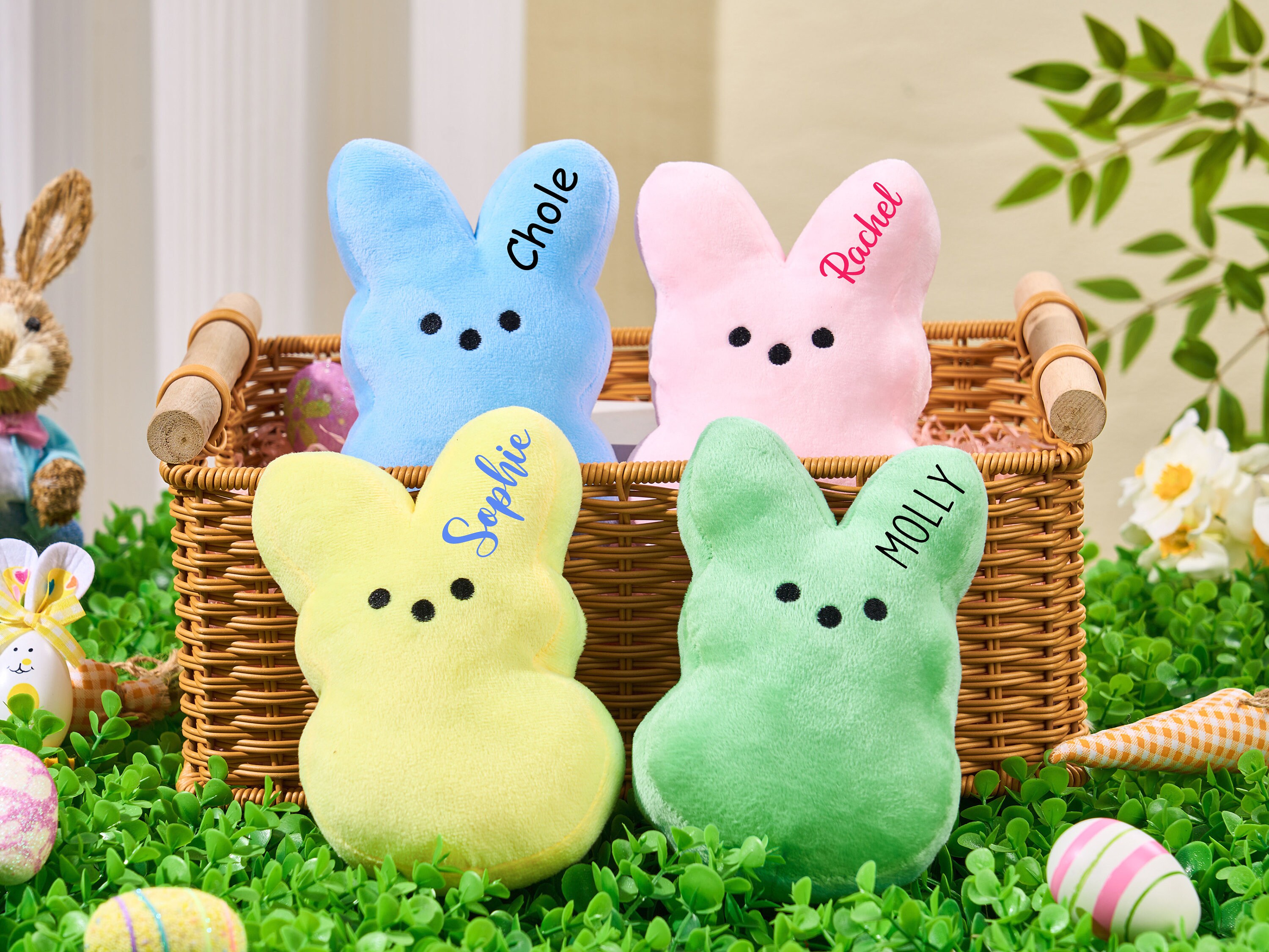Custom Name Easter Peep Bunny Plush Doll,personalized Stuffed Peep ...
