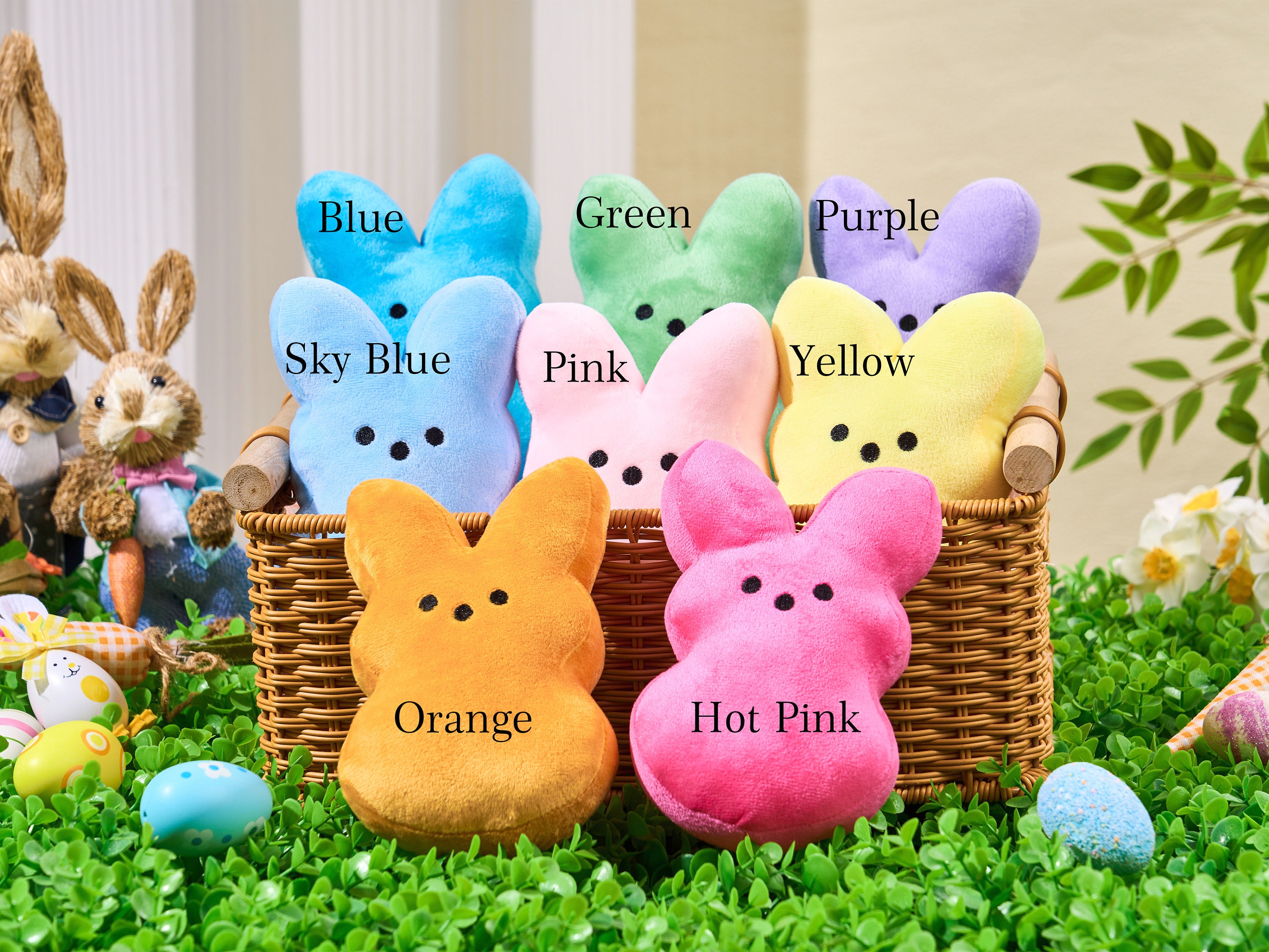 Custom Name Easter Peep Bunny Plush Doll,personalized Stuffed Peep ...