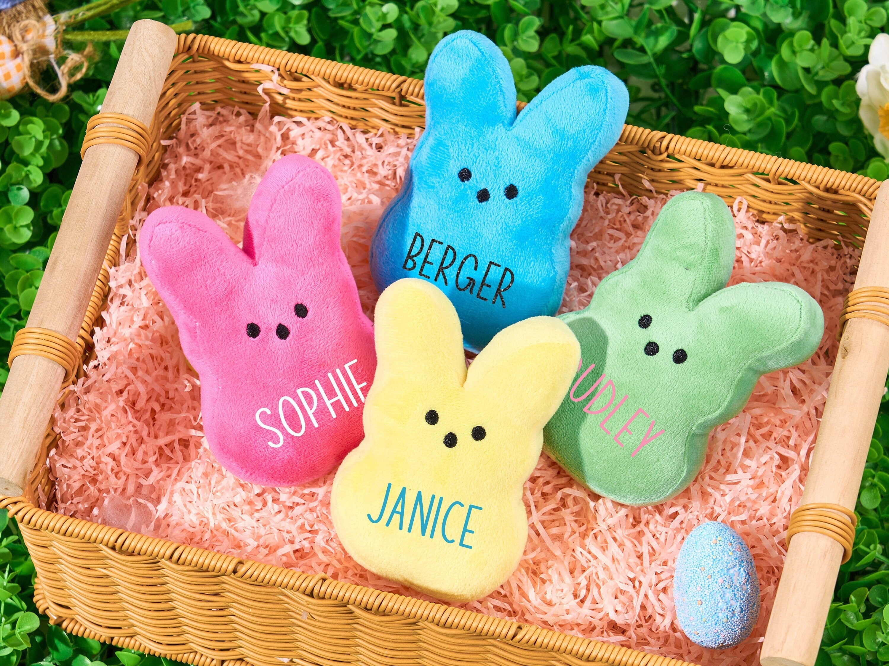 Custom Name Easter Peep Bunny Plush Doll,personalized Stuffed Peep ...