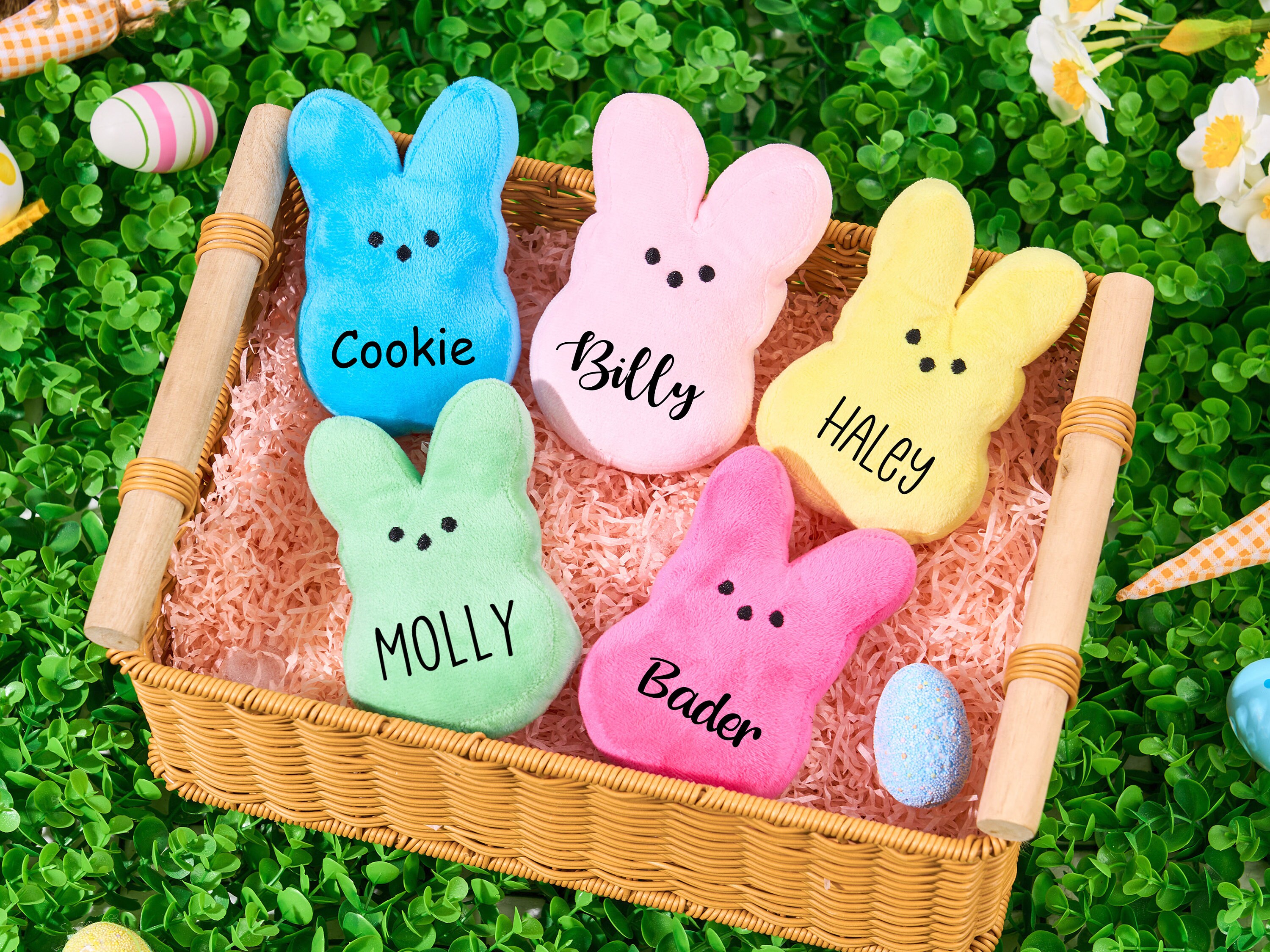 Custom Name Easter Peep Bunny Plush Doll,personalized Stuffed Peep ...