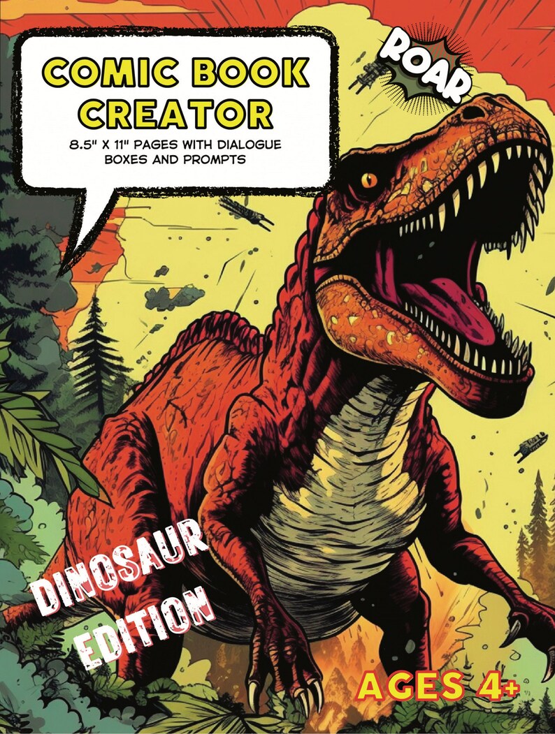 Comic Book Creator: Dinosaur Edition Printable Diverse Dinosaur Themed ...