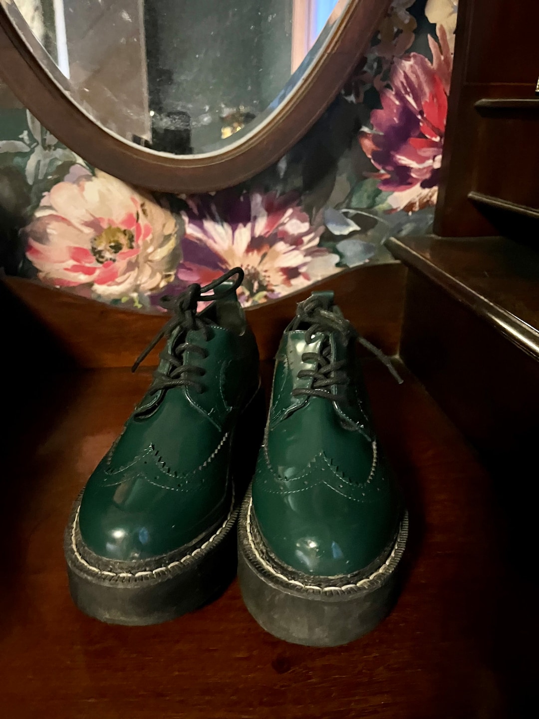 Green Vintage Style Platform Ladies Brogues Size 4 - Etsy