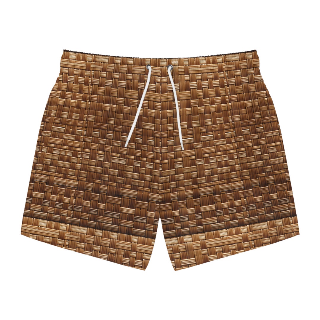 Mathematical Bamboo Basket Print Swim Trunks - Etsy