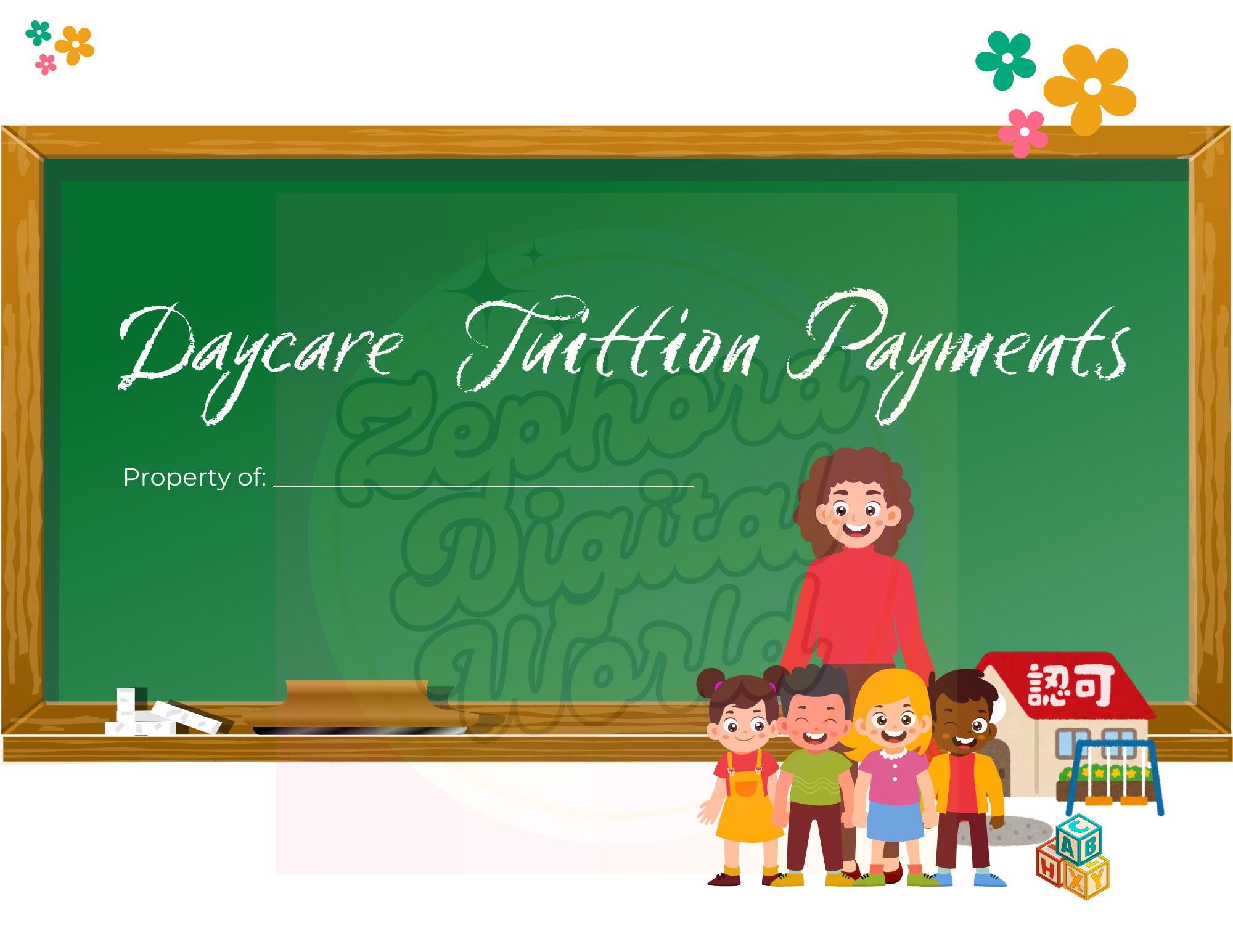 Printable Daycare Tuition Schedule Payment Records | Daycare Kinder ...
