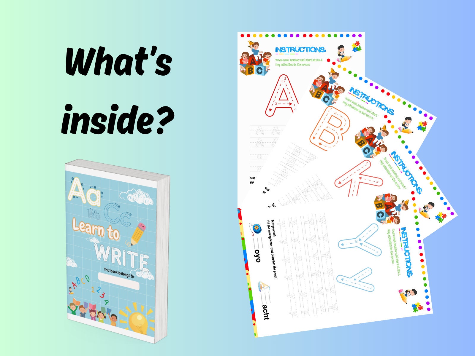 Learn to Write Alphabet Workbook – Tracing Letters for Toddlers ...