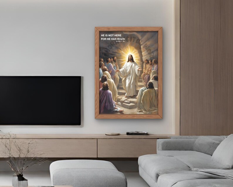 Jesus He Has Risen Wall Art Decor, Matthew 28:6, He is Not Here for He ...