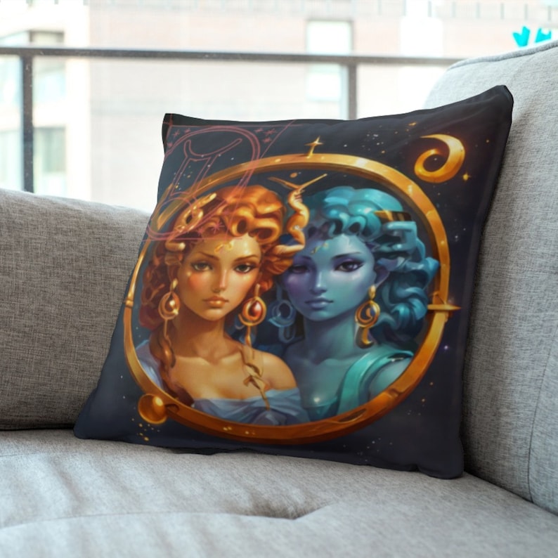 Pillowcase With Air Zodiac Signs, Digital Art for Pillows, Zodiac ...