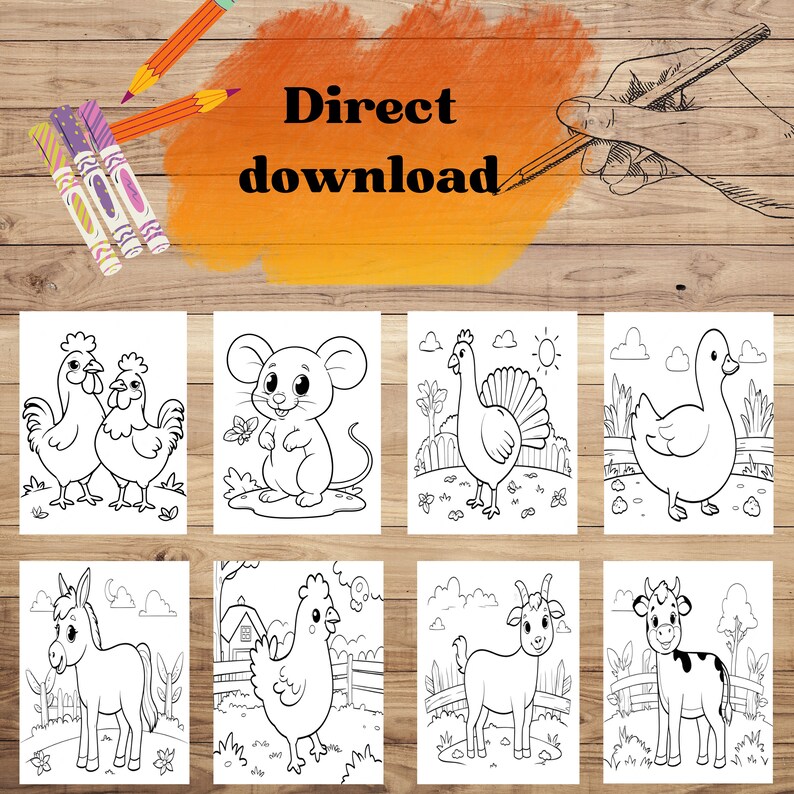 23 Easy Farm Animal Coloring Pages, Cute Animals Coloring for Kids ...
