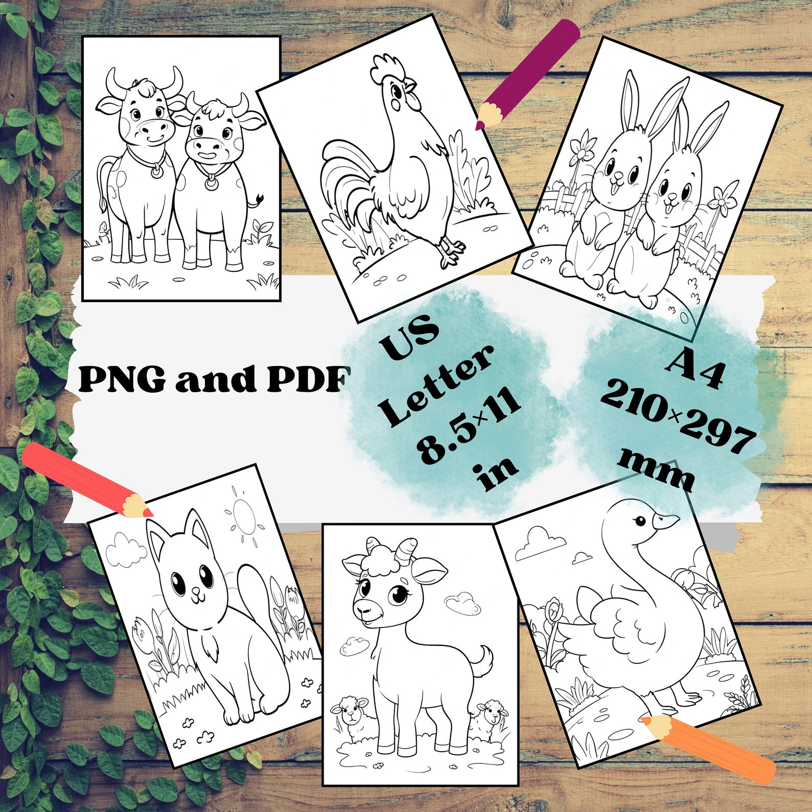 23 Easy Farm Animal Coloring Pages, Cute Animals Coloring for Kids ...