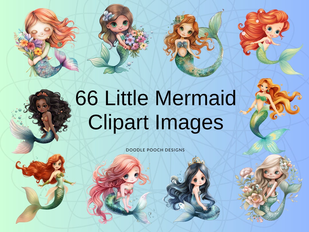 Little Mermaid Clipart Images Under the Sea Clipart Images Mermaid ...