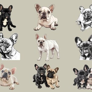 Frenchie Clipart 40 French Bulldog Images Dog Breed Clipart 300dpi ...