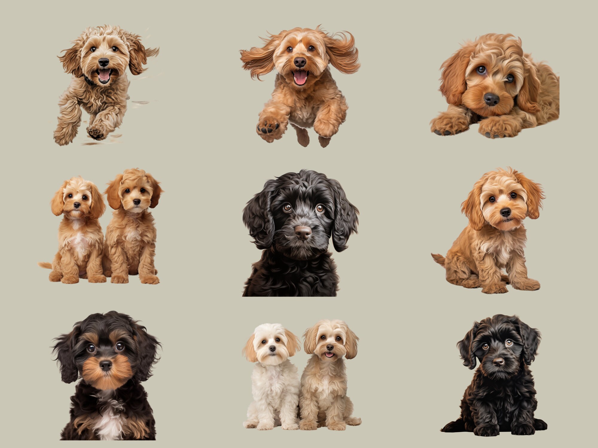 Cockapoo Clipart, Dog Breed Clipart, Watercolour Clip Art, Commercial ...