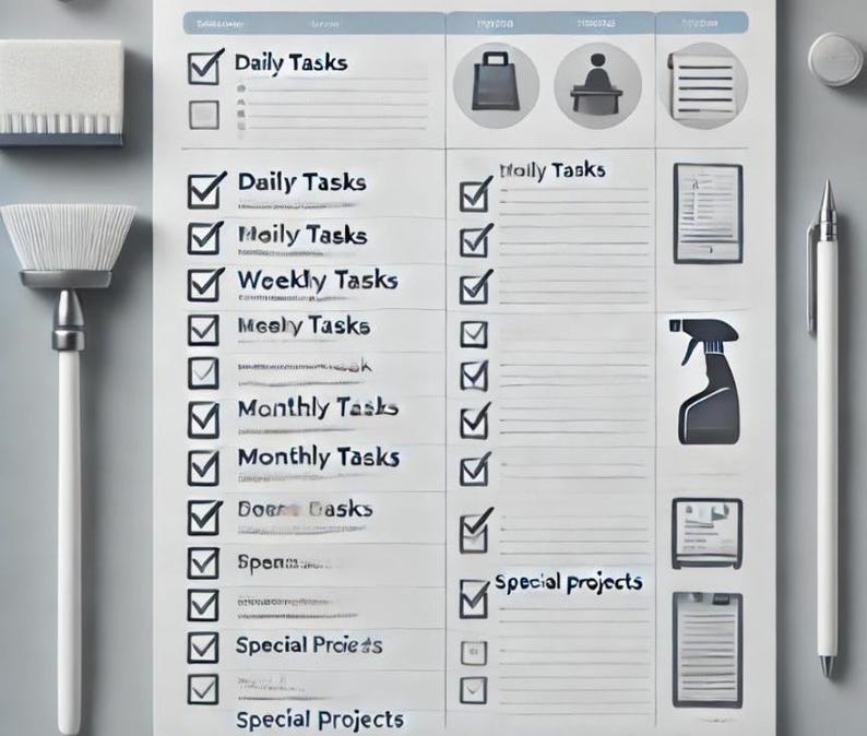 The Professional Cleaning Checklist Template - Etsy