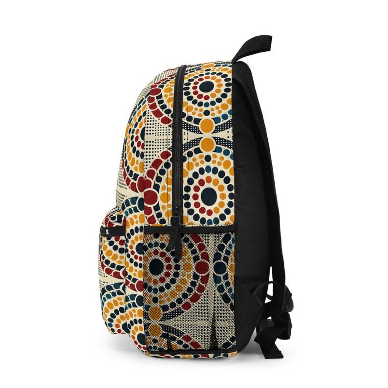 Colorful Geometric Backpack, Bohemian Style Bag, Trendy School ...