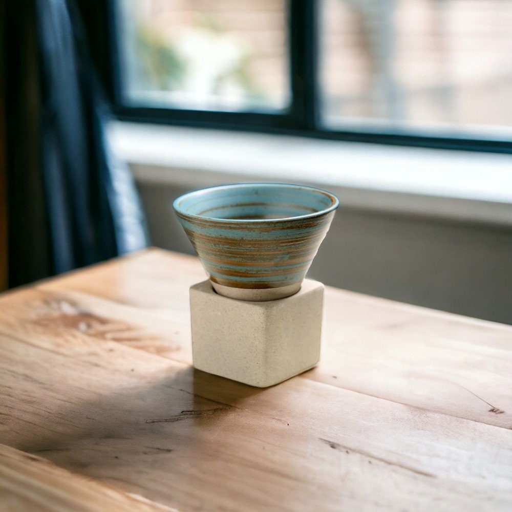 Mini Ceramic Cone Cup Japanese Style With Cube Stand for Expressos ...
