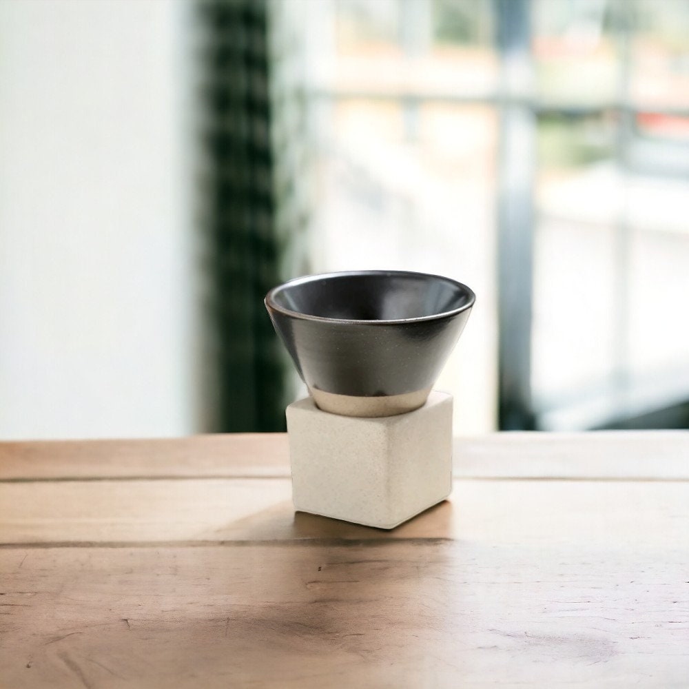 Mini Ceramic Cone Cup Japanese Style With Cube Stand for Expressos ...