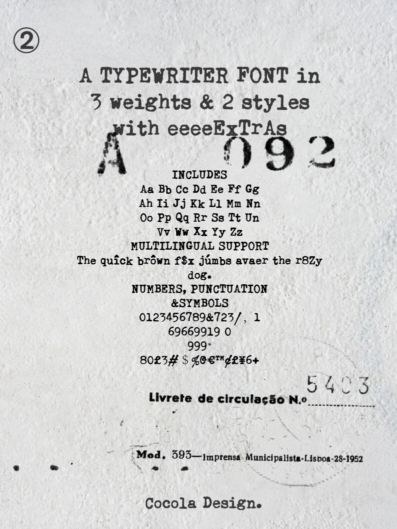 Retro Typewriter English Font Old Inkjet Printing Font PS Procreate ...