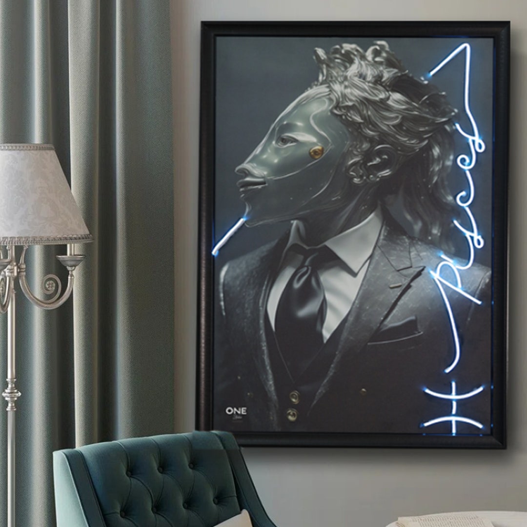 Illuminate the Leo Zodiac Exclusive Neon Artworks Now on Sale , Glowing ...