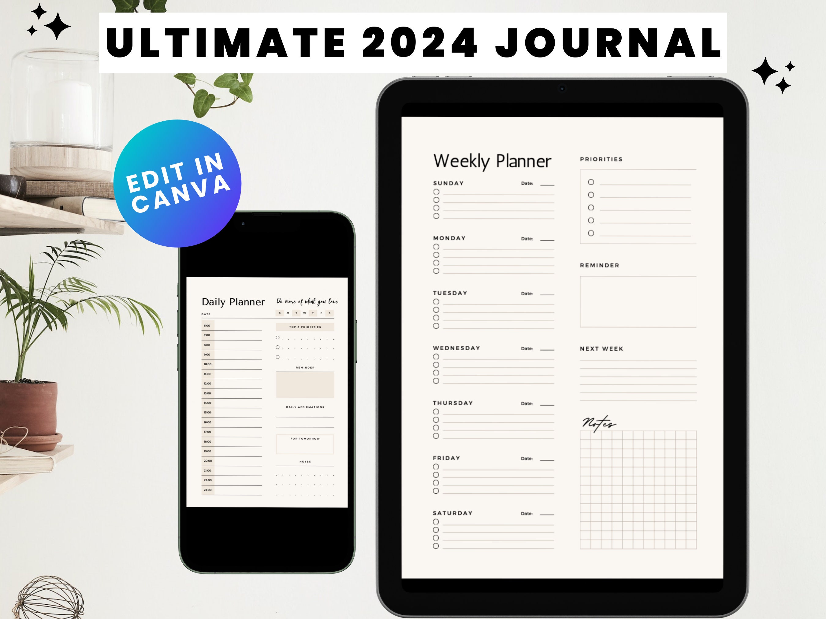 Ultimate 2024 Journal | Template Bundle | Digital | Printable | Canva ...