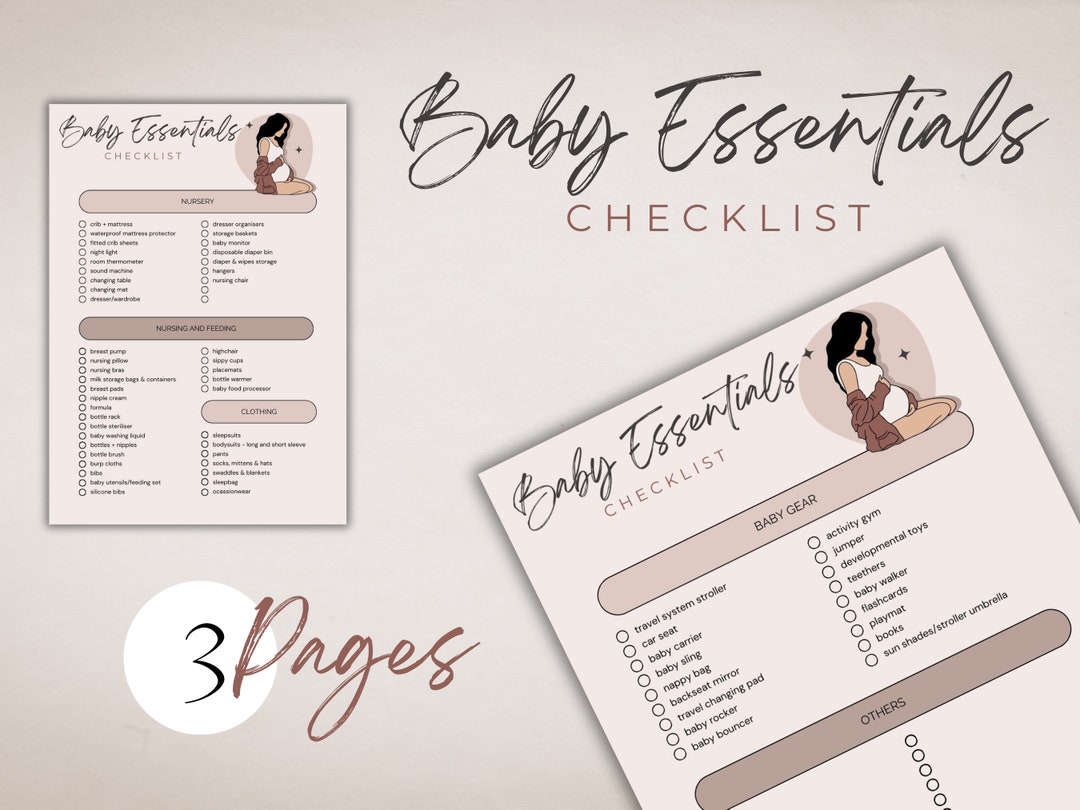 Baby Essentials Checklist | First Time Mama | Printable Checklist ...