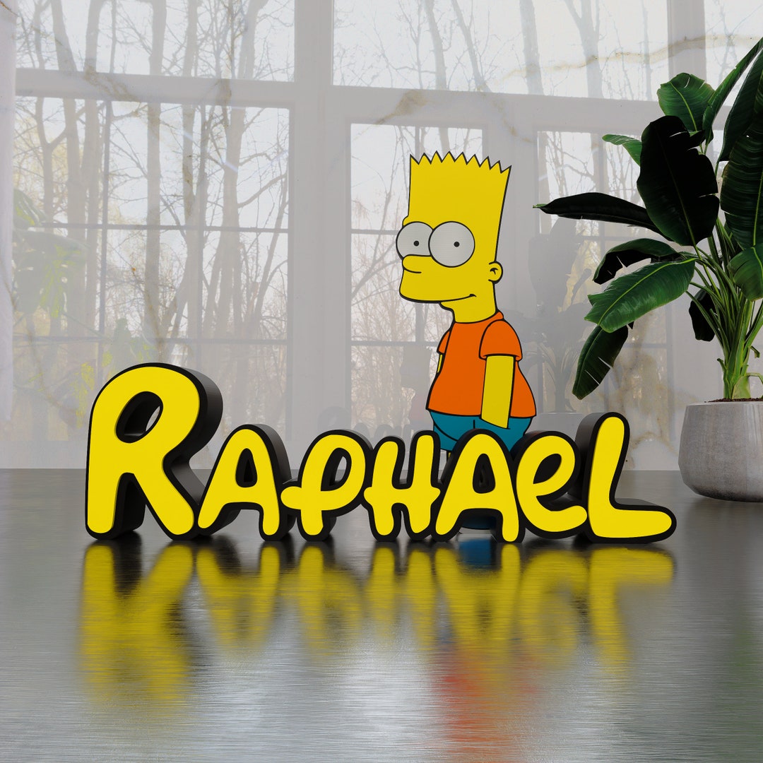 The Simpsons Bart Sign Personalized 3D for Bookshelf Famous Television ...