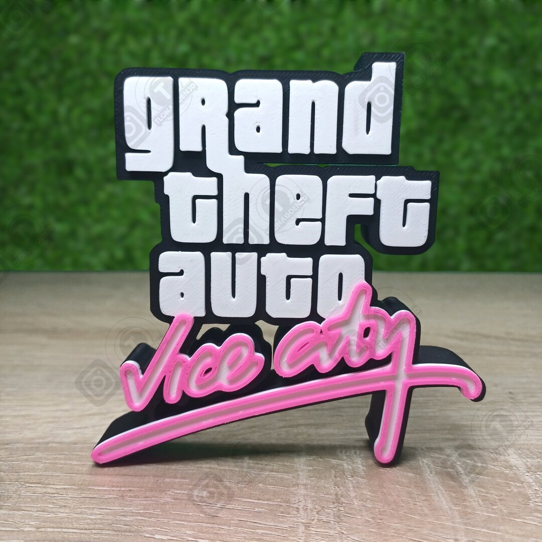 Sing Grand Theft Auto Vice City GTA 3D for Bookshelf. Famous Action ...